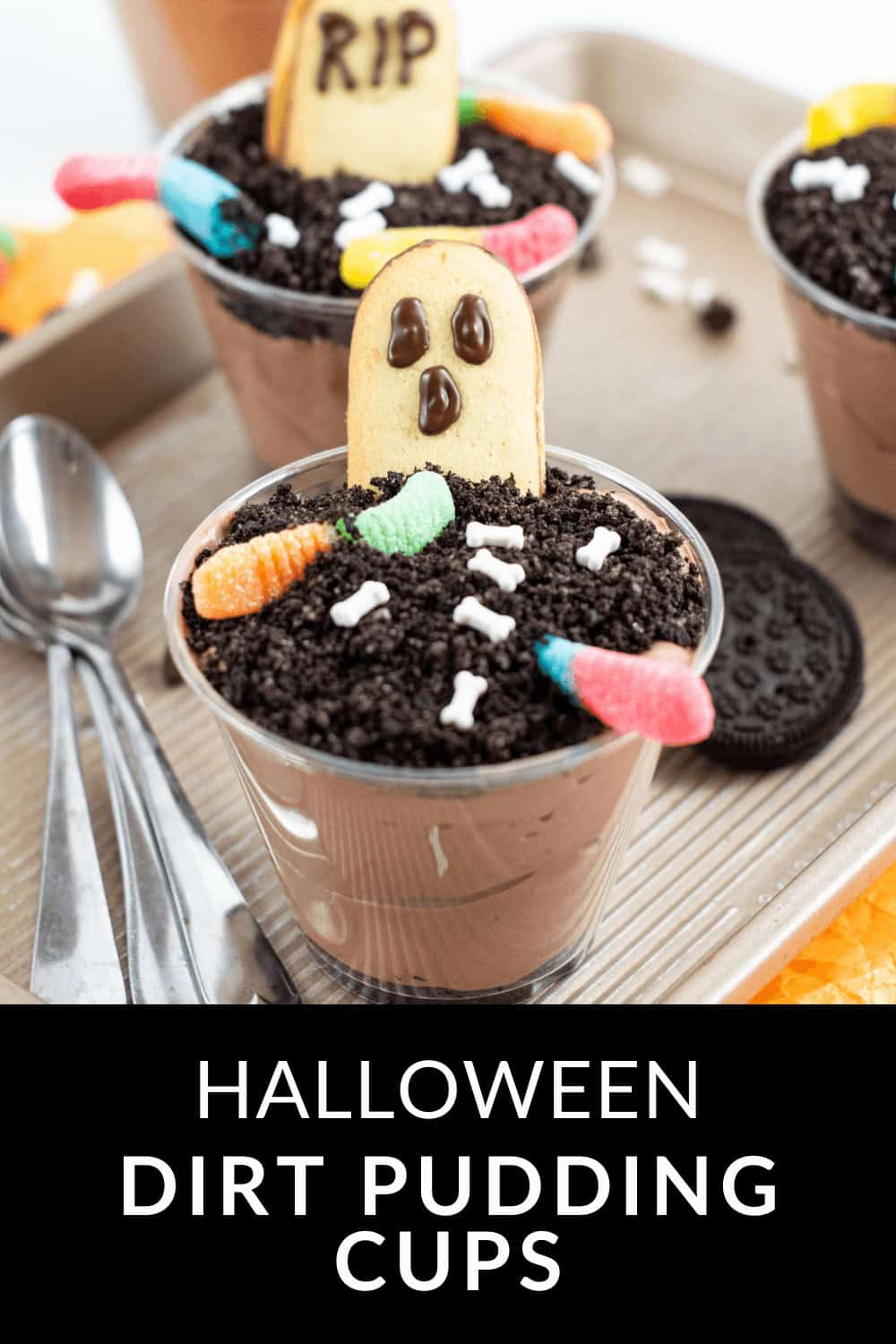 Halloween Dirt Pudding Cups - It Is a Keeper