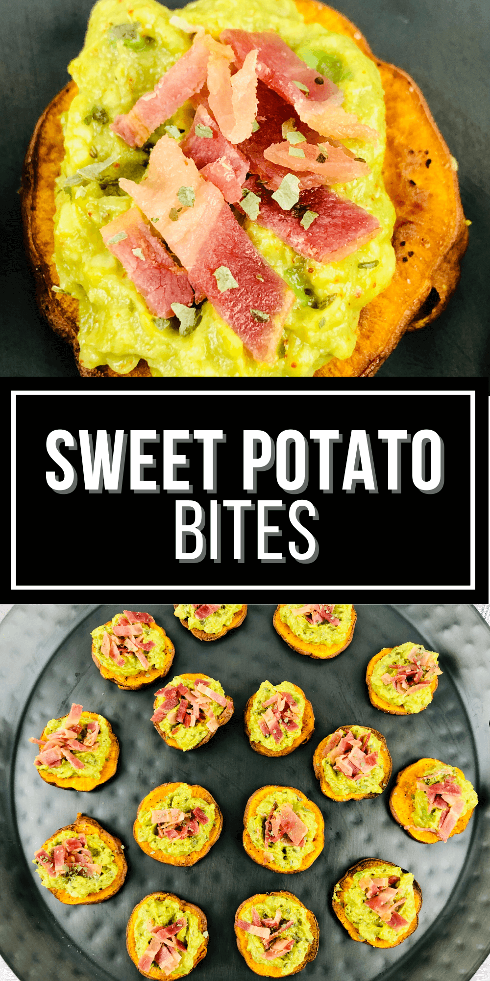 Sweet Potato Appetizer with Bacon and Avocado - It Is a Keeper