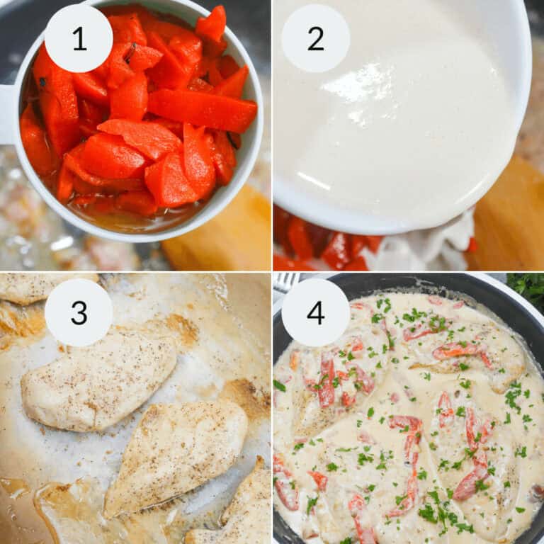 Chicken with Roasted Red Pepper Cream Sauce - It Is a Keeper