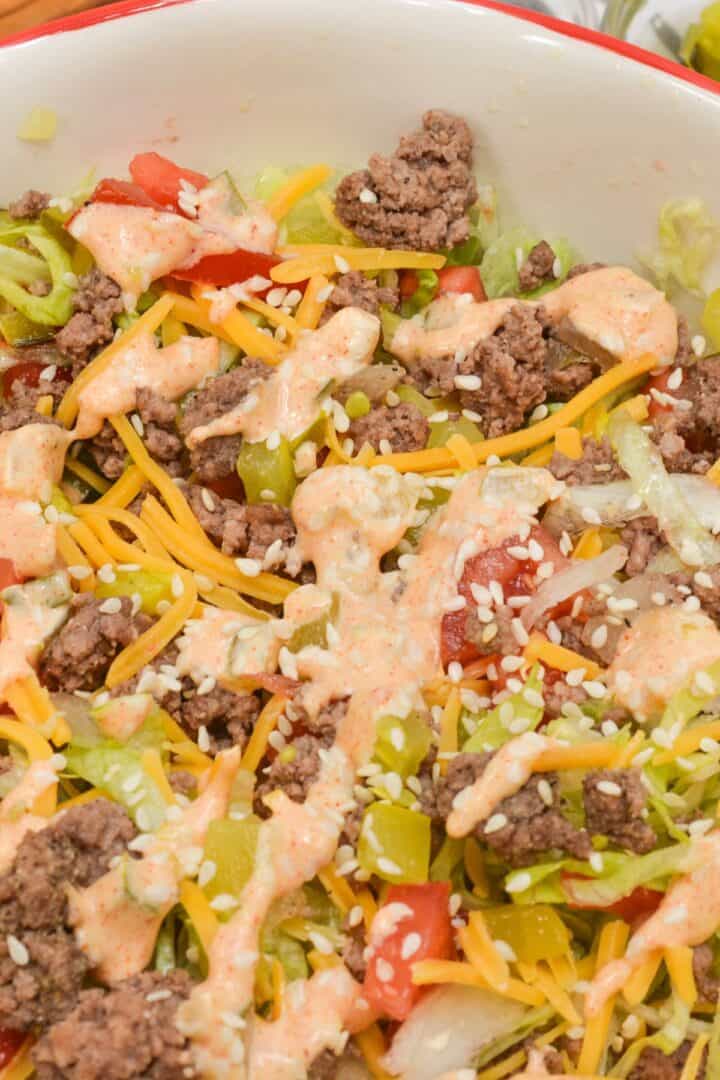 Big Mac Salad | Low-Carb Cheeseburger Bowl Recipe
